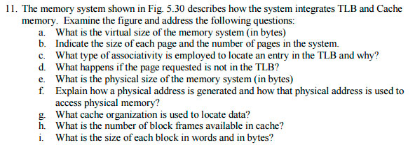 The memory system shown in Fig. 5.30 describes how | Chegg.com