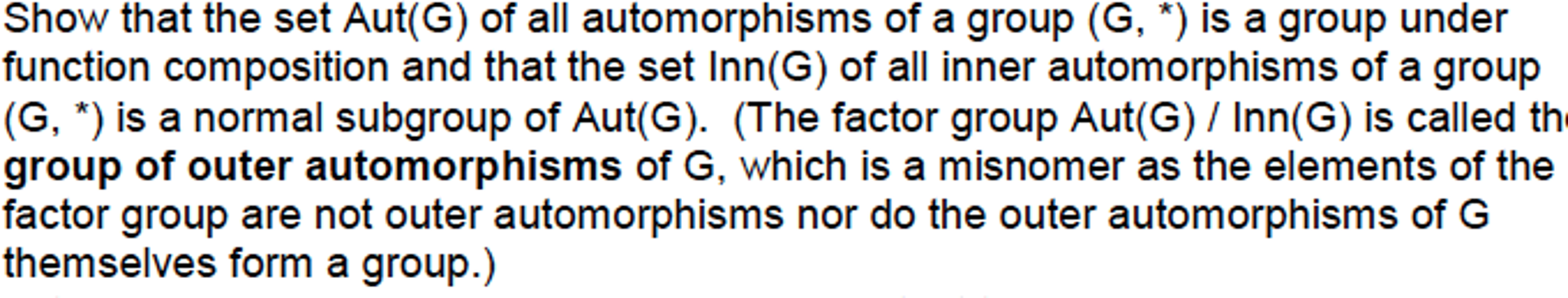 Solved Show that the set Aut(G) of all automorphisms of a | Chegg.com