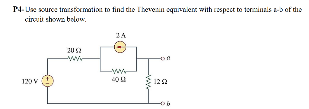 Solved Use source transformation to find the Thevenin | Chegg.com
