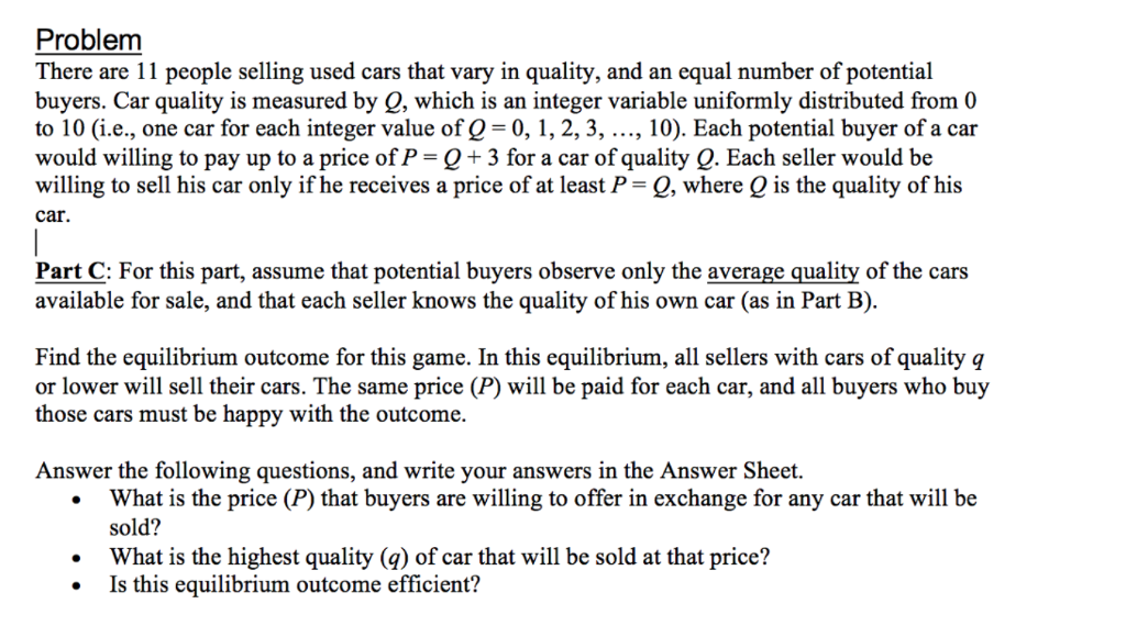 Solved Problem There are 11 people selling used cars that | Chegg.com