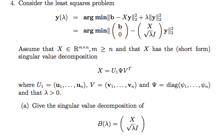 4. Consider the least squares problem arg min 11 = | Chegg.com