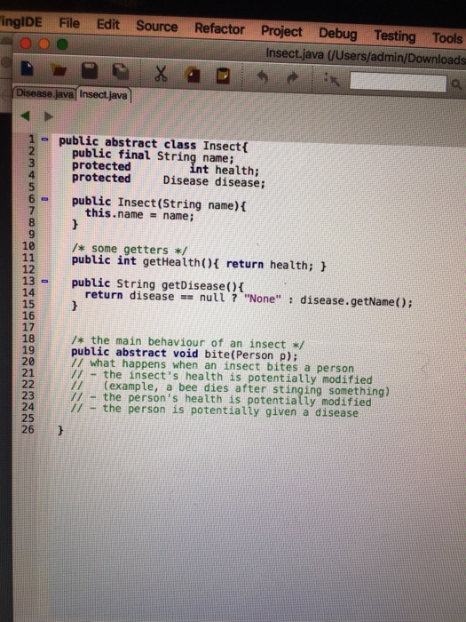 Solved 4: Insects 10 marks create two classes: Mosquito and | Chegg.com