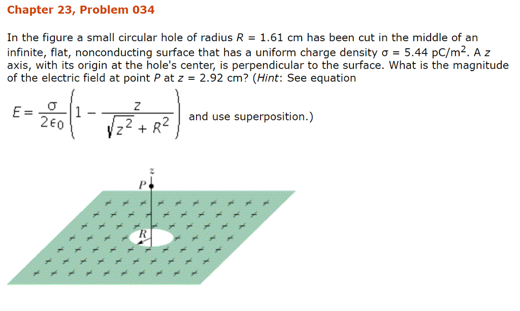 Solved In the figure a small circular hole of radius R = | Chegg.com
