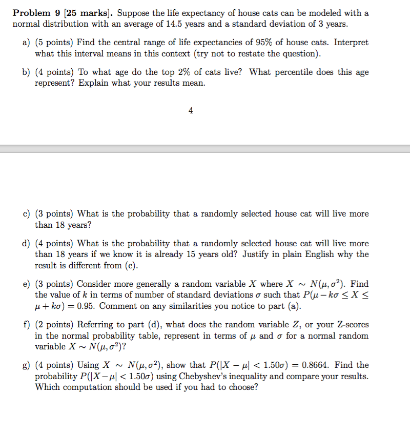 Solved Problem 9 [25 marks]. Suppose the life expectancy of | Chegg.com