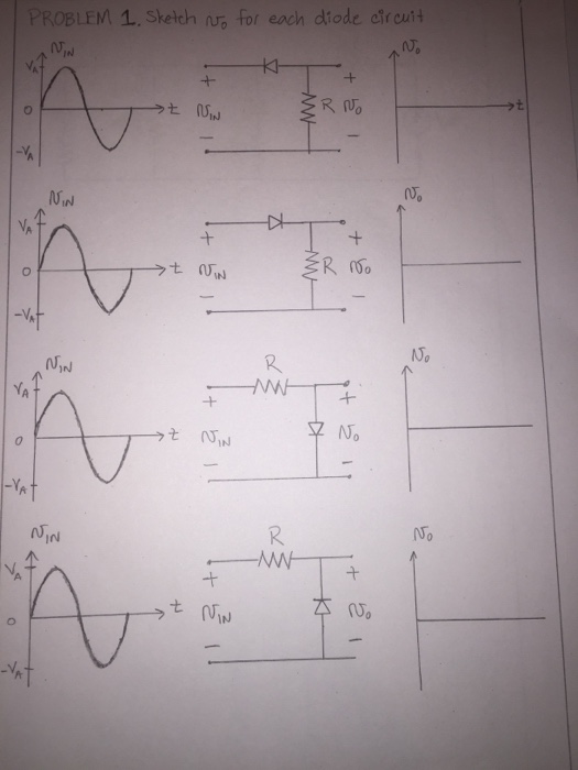 Solved: Sketch V_0 For Each Diode Circuit | Chegg.com