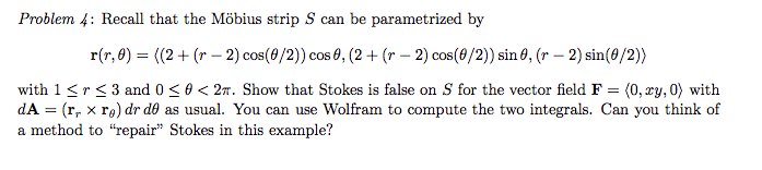 Solved Problem 4: Recall that the Möbius strip S can be | Chegg.com