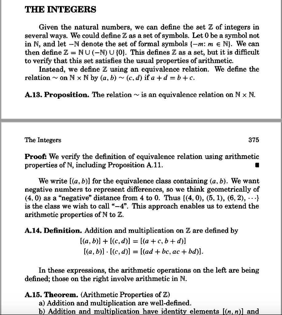 Solved THE INTEGERS Given the natural numbers, we can define | Chegg.com