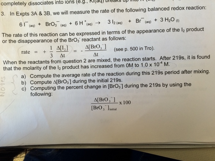 Solved In Expts 3A & 3B, we will measure the rate of the | Chegg.com