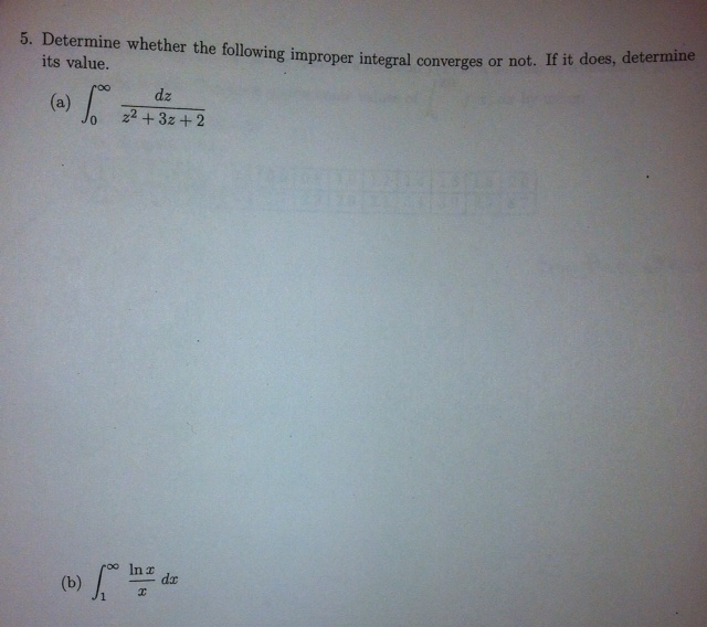 Solved Determine whether the following improper integral | Chegg.com