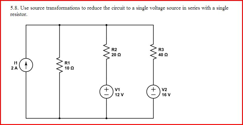 Solved Use source transformations to reduce the circuit to a | Chegg.com