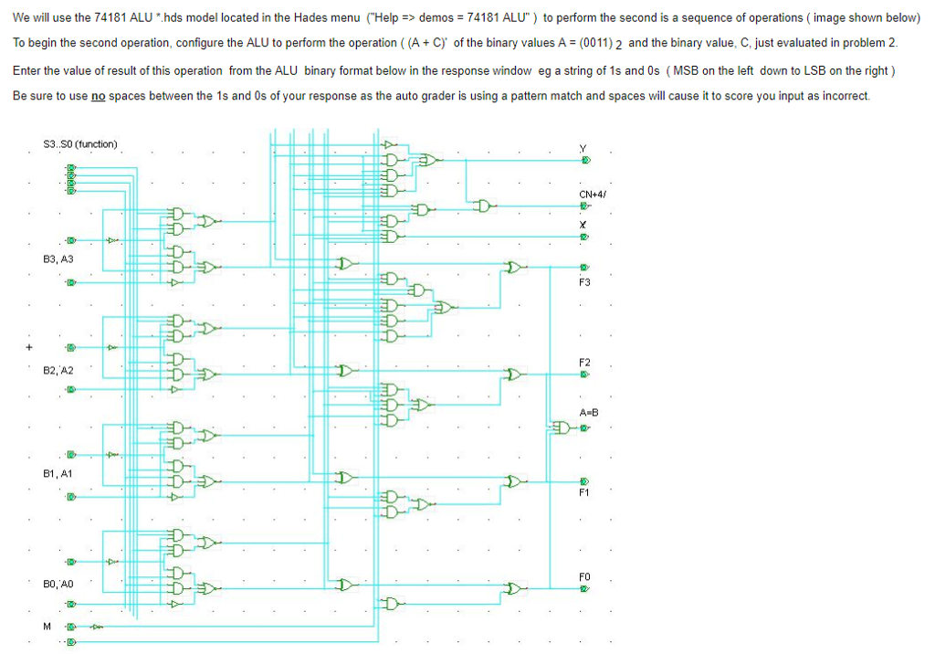 Solved We will use the 74181 ALU hds model located in the | Chegg.com