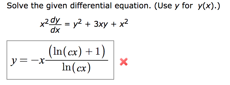 Solved Solve the given differential equation. (Use y for | Chegg.com
