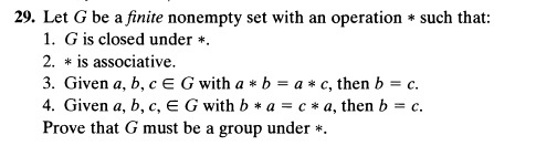 Let G be a finite nonempty set with an operation * | Chegg.com