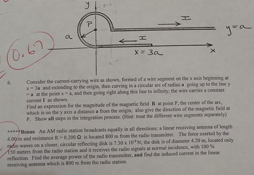 Solved au 04 Consider the current-carrying wire as shown, | Chegg.com