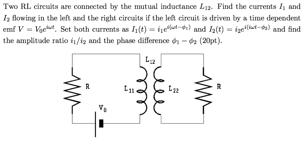 Solved Two RL circuits are connected by the mutual | Chegg.com