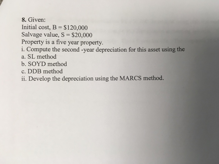 Solved Compute second year depreciation for this asset using | Chegg.com