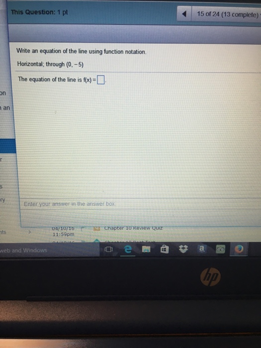 Solved Write And Equation Of The Line Using Function Chegg