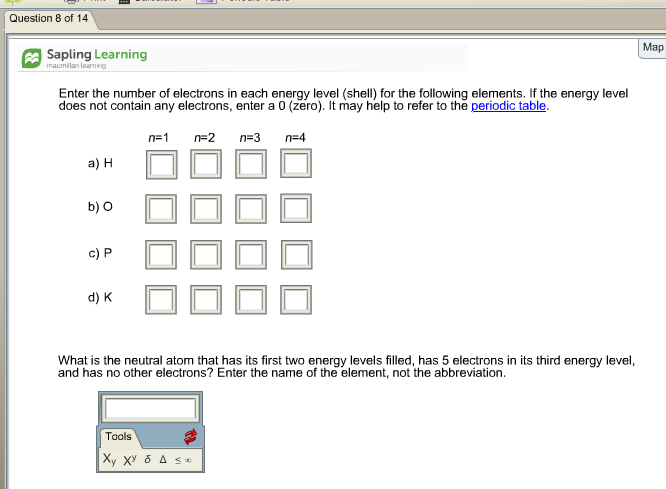 Solved Enter the number of electrons in each energy level | Chegg.com