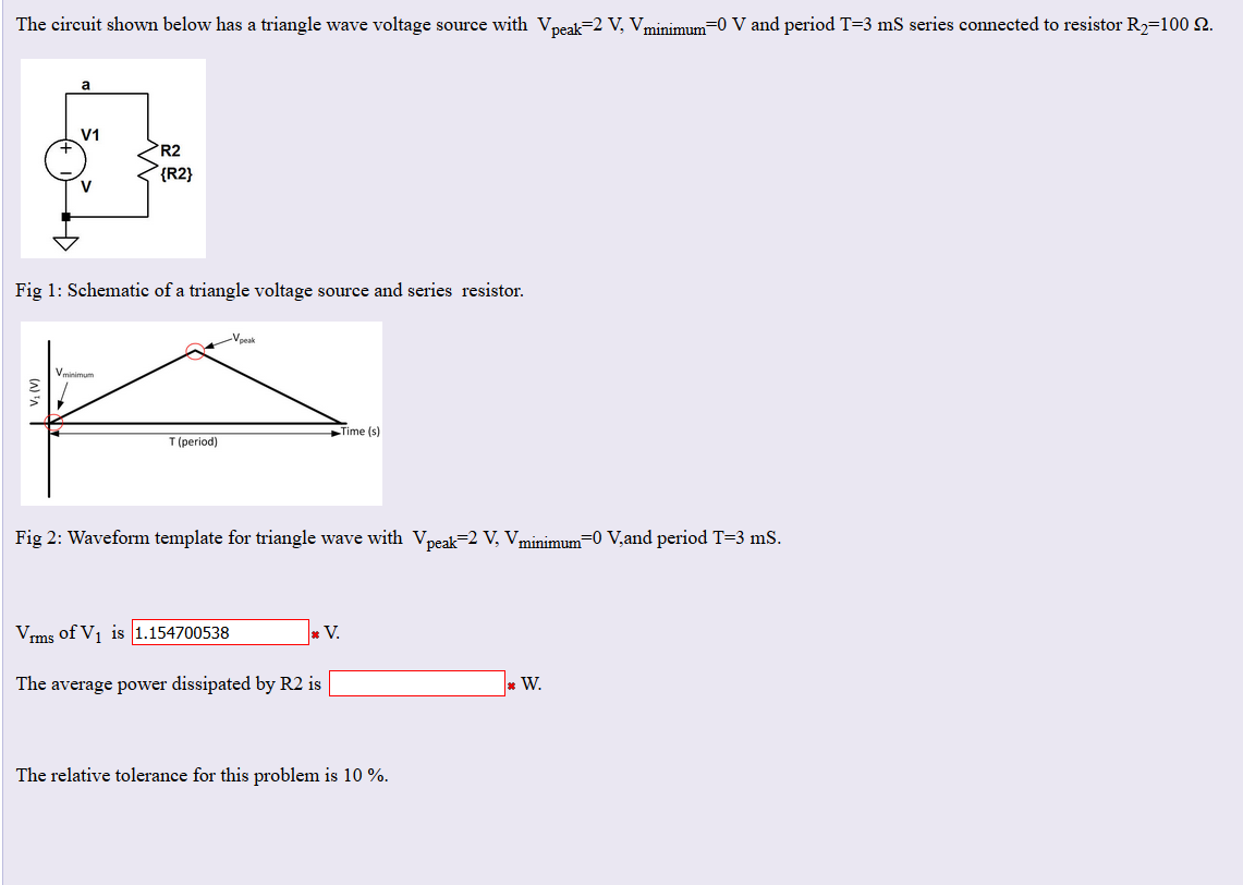 Solved The circuit shown below has a triangle wave voltage | Chegg.com