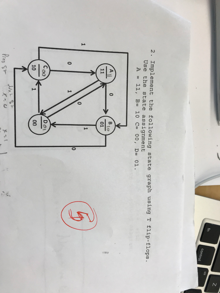 Solved fn alt control 2. Implement the following state graph | Chegg.com