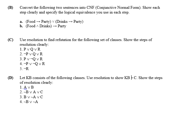 Convert the following two sentences into CNF | Chegg.com