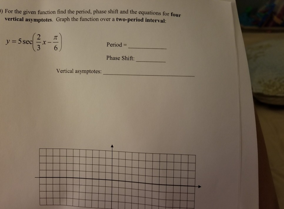 Solved For the given function find the period, phase shift | Chegg.com