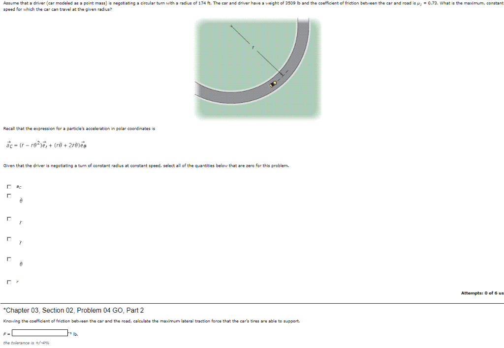 Solved Assume that a driver (car modeled as a point mass) is | Chegg.com