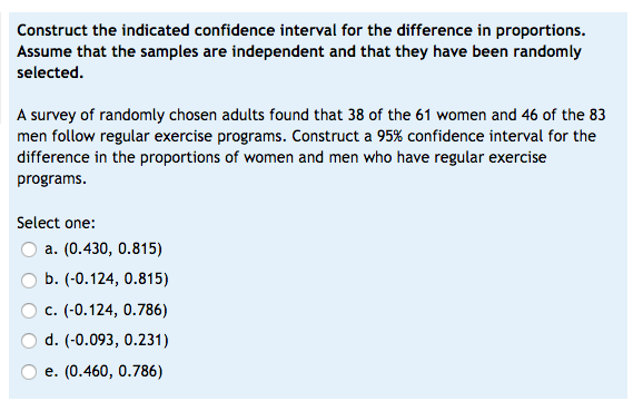 Solved Construct the indicated confidence interval for the | Chegg.com