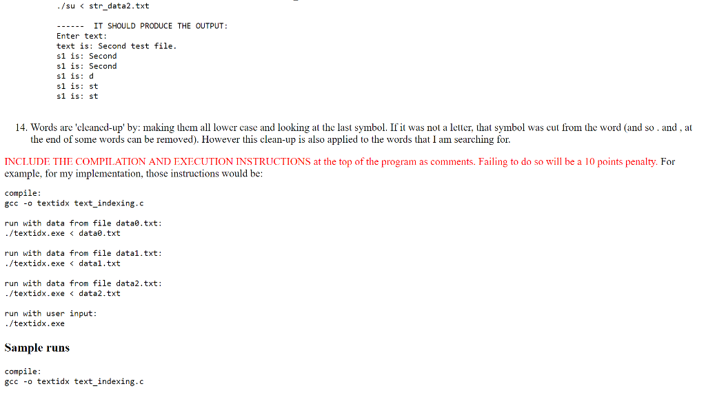 Solved Write a program named text_indexing.c that does the | Chegg.com