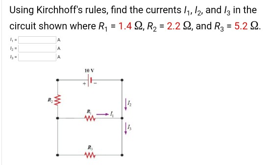 Solved Using Kirchhoff's rules, find the currents circuit | Chegg.com