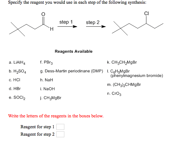 Solved please identify the starting alcohol and the reagents | Chegg.com