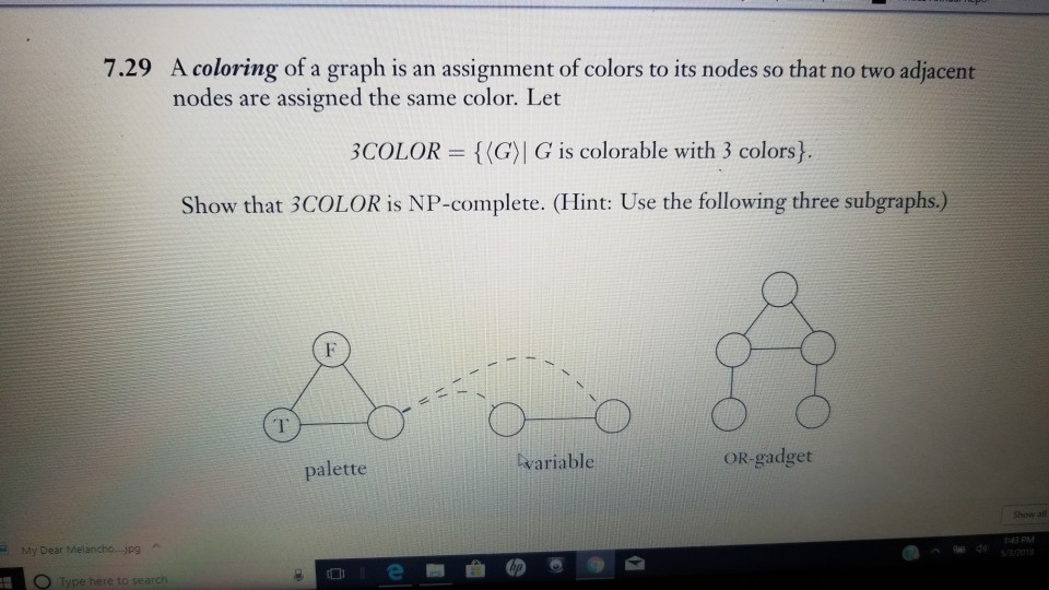 Solved A coloring of a graph is an assignment of colors to | Chegg.com