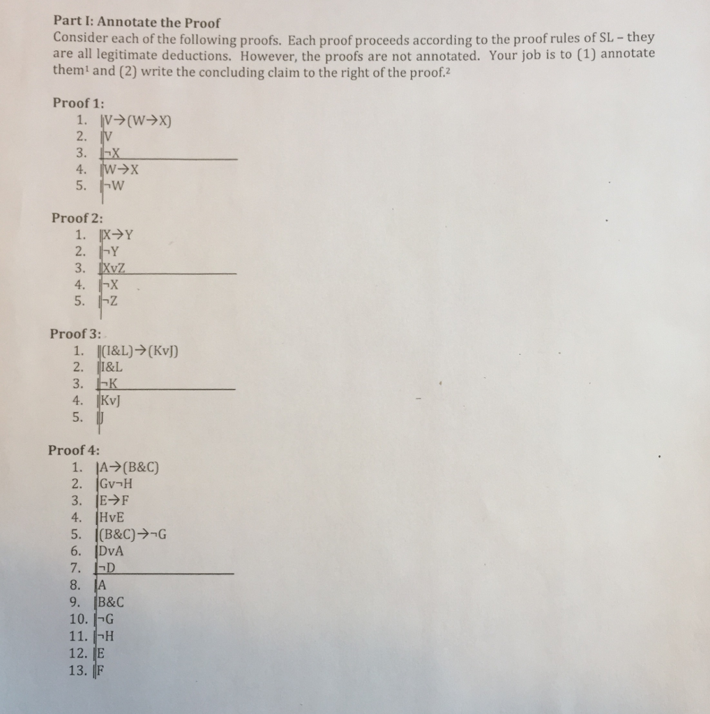 Solved Part I: Annotate the Proof Consider each of the | Chegg.com