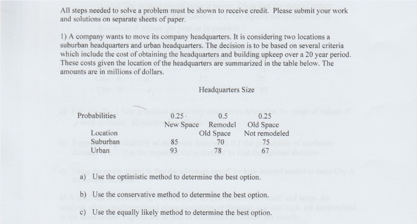 Solved All steps needed to solve a problem must be shown to | Chegg.com