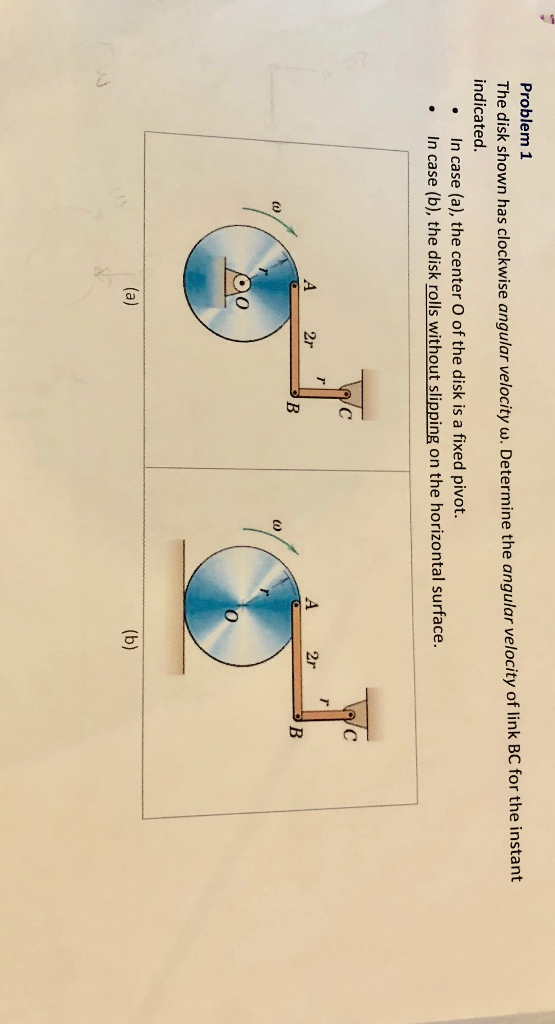 Solved Problem 1 The Disk Shown Has Clockwise Angular 4739