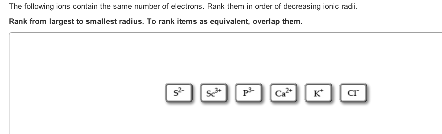 Solved The following ions contain the same number of | Chegg.com