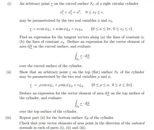 Solved (i)An arbitrary point r on the curved surface Sc of a | Chegg.com