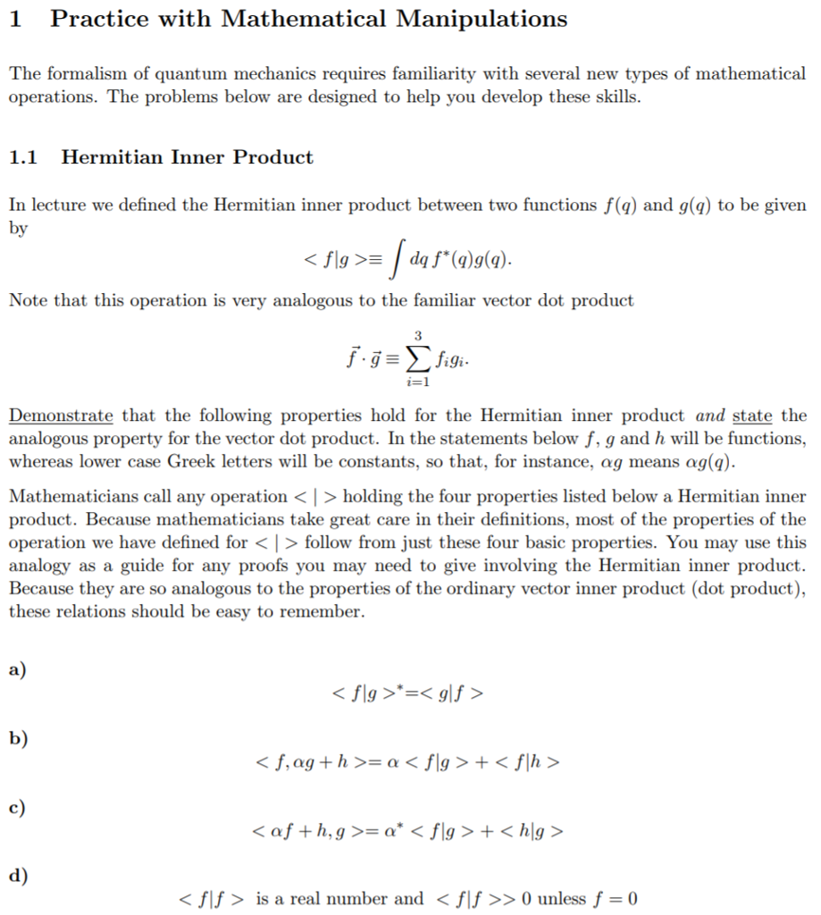 Solved 1 Practice with Mathematical Manipulations The | Chegg.com