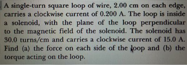 Solved A Single Turn Square Loop Of Wire 200 Cm On Each 