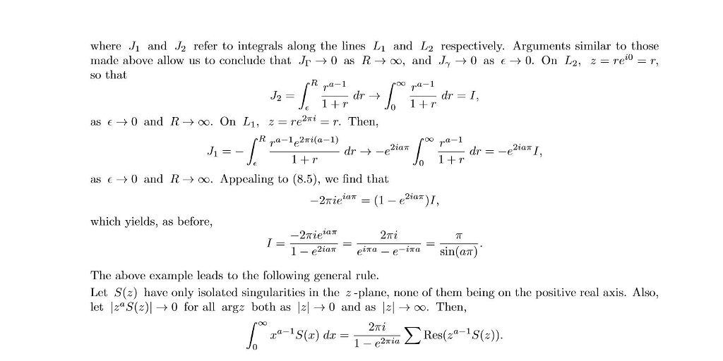 Example 8 To evaluate the integral a-1 da, a real, 0 | Chegg.com