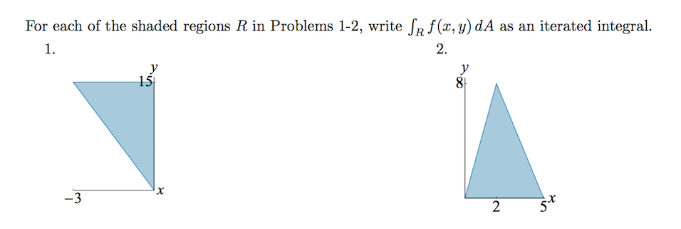 Solved For each of the shaded regions R in Problems 1-2, | Chegg.com