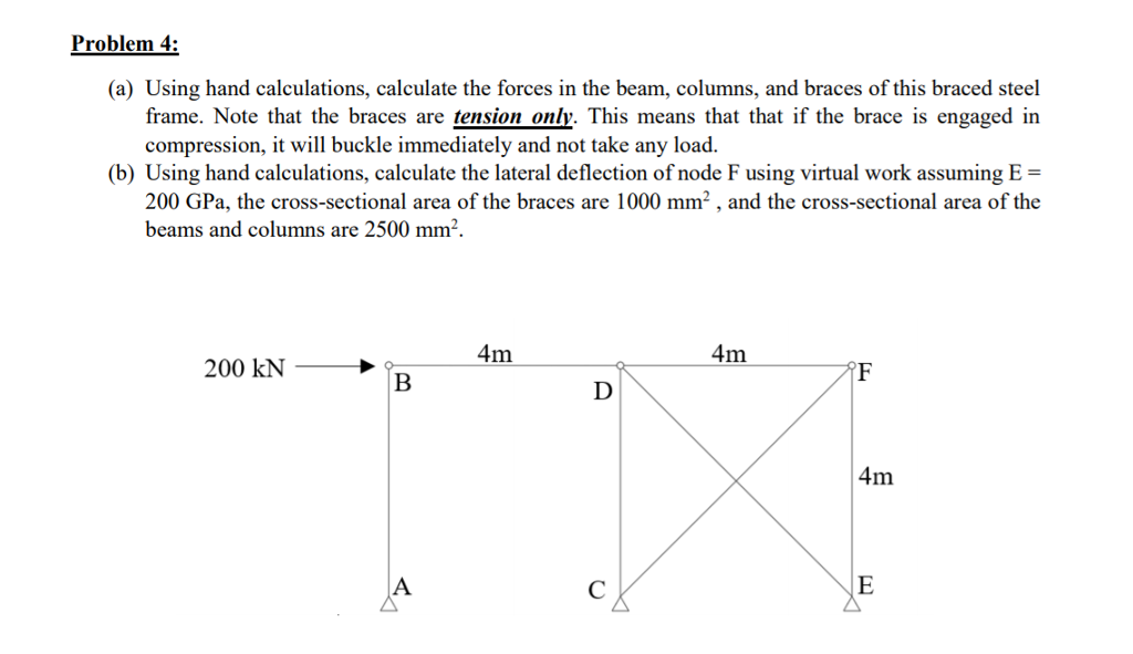 Solved Problem 4: (a) Using hand calculations, calculate the | Chegg.com