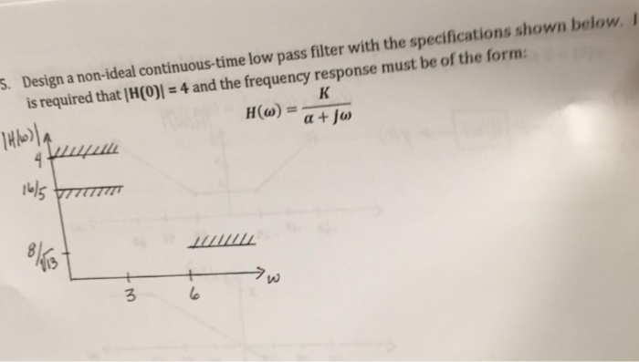 Solved Design a non-ideal continuous-time low pass filter | Chegg.com