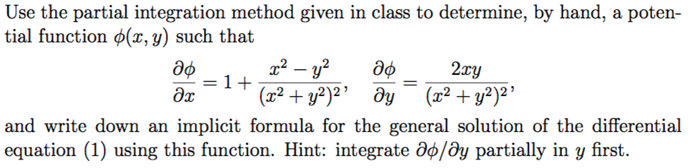 Solved Use the partial integration method given in class to | Chegg.com