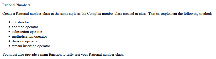 Solved In C++ Problem: here is the Complex number class | Chegg.com