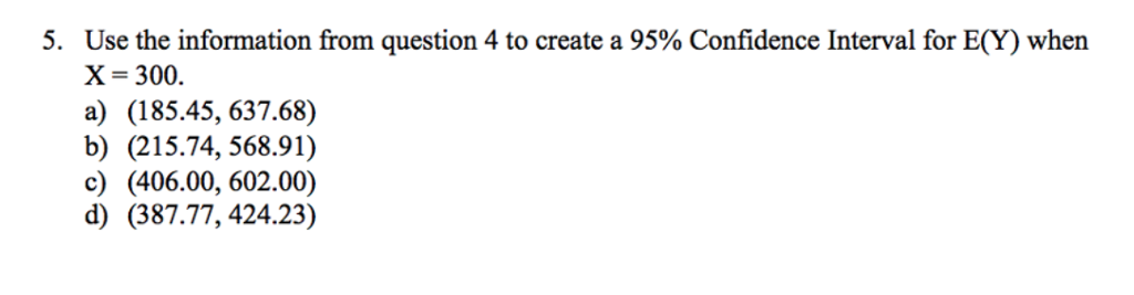 Solved 4. Use the information below to create a 95% | Chegg.com
