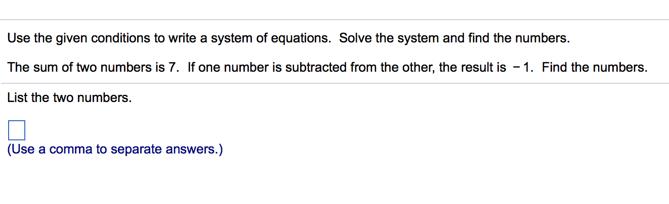 Solved Use the given conditions to write a system of | Chegg.com