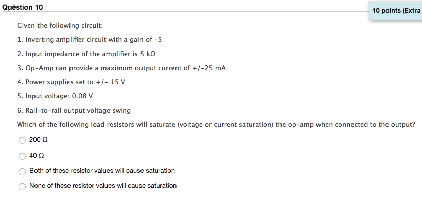 Given the following circuit: Inverting amplifier | Chegg.com