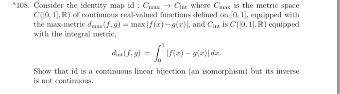 Solved Consider the identity map id: C_max rightarrow C_int | Chegg.com