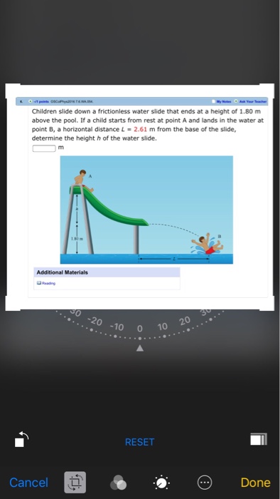 Solved Children slide down a frictionless water slide that | Chegg.com